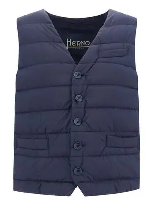 Herno Quilted Vest - Blue