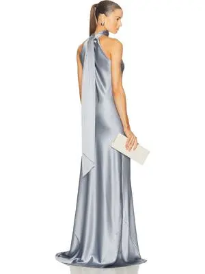 Galvan Sienna Gown - Dove Blue