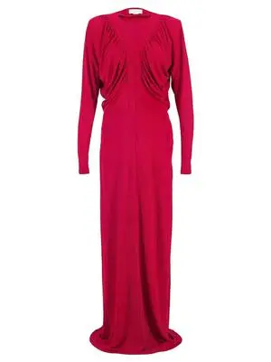 Stella McCartney Draped Long-sleeve Gown - Red