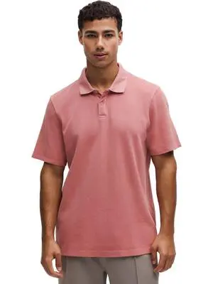 Lululemon Cotton Pique Short-sleeve Polo Shirt - Dilute Wash Cinder Rose