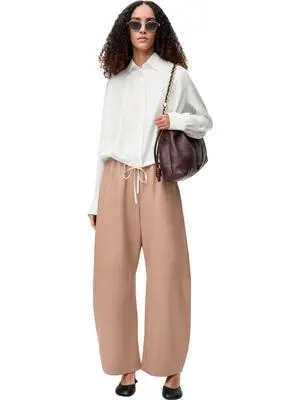 Loewe Nappa Lambskin Barrel Trousers - Beige