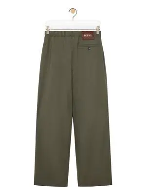 Loewe Drawstring Wool Trousers - Khaki Green
