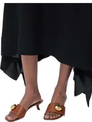 Loewe Pebble Leather Slides Rust