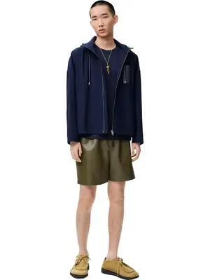Loewe Cotton Twill Hooded Jacket - Navy/beige