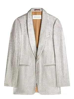 Dries Van Noten Slim Fit Blazer Silver - Camel