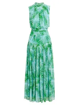 Diane Von Furstenberg Printed Chiffon Maxi Dress - Green