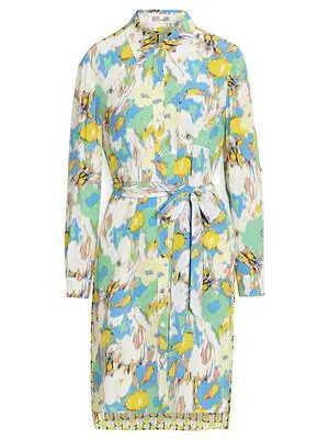 Diane Von Furstenberg Prita Printed Crepe Shirt Dress - Mint