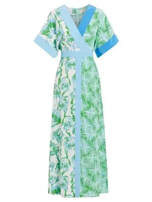 Diane Von Furstenberg Floral-print Crepe Maxi Dress - Light Blue