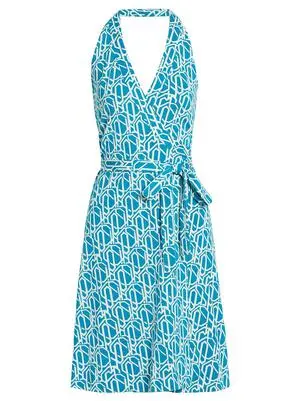 Diane Von Furstenberg Nishi Printed Wrap Dress - Turquoise