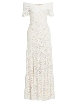 Diane Von Furstenberg Off-the-shoulder Corded Lace Maxi Dress - Off-white