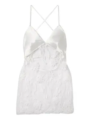 Kiki De Montparnasse Dominique Silk-trimmed Chemise - Ivory