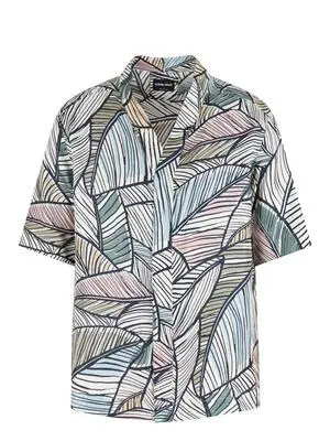 Giorgio Armani Printed Silk Short-sleeved Shirt - Patterned