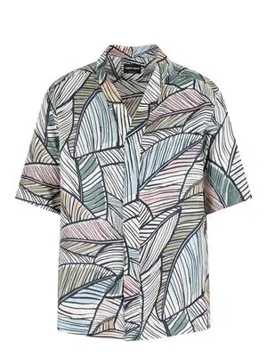 Giorgio Armani Printed Silk Short-sleeved Shirt - Patterned