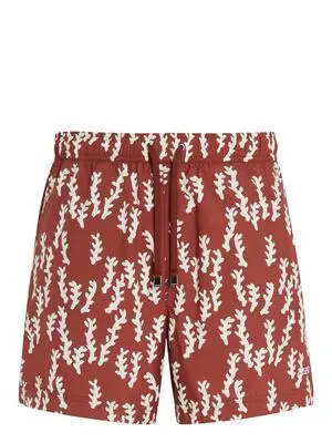 Zegna Oasi Print Swim Trunks - Red