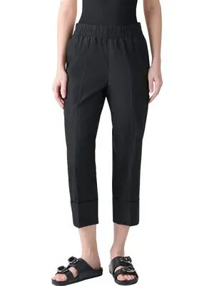 AKRIS Farell Cuffed Cotton Poplin Crop Pants