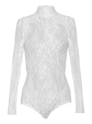 Balmain Long-sleeved Lace Body - White