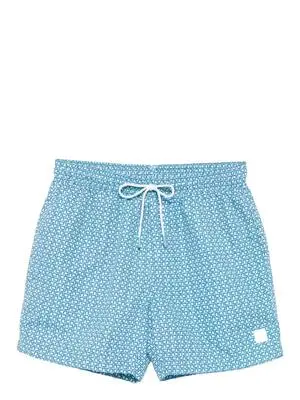 BOSS All-over Print Drawstring Swim Shorts - Blue