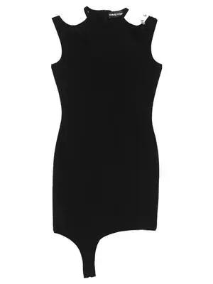 David Koma Buckle-embellished Asymmetric Mini Dress - Black