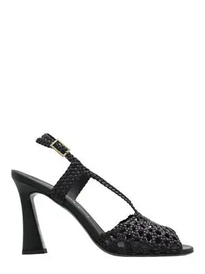 Etro 100mm Woven Heeled Sandals - Black