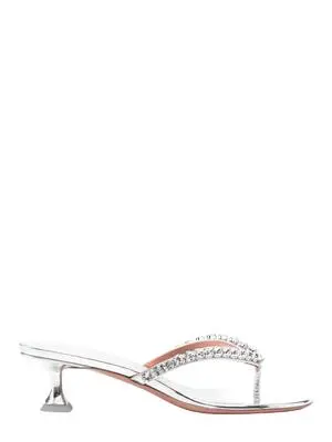 Amina Muaddi 40mm Crystal-embellished Sandals - Silver