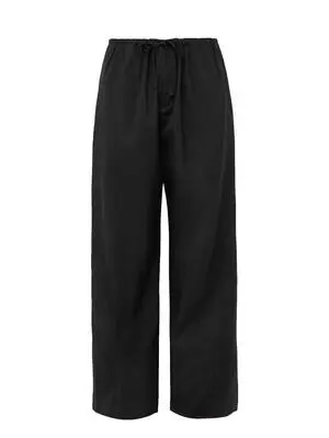 THE ROW Xon Wide-leg Wool-crepe Trousers - Black