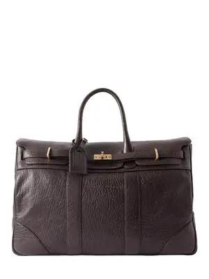 Brunello Cucinelli Panelled Full-grain Leather Weekend Bag - Brown