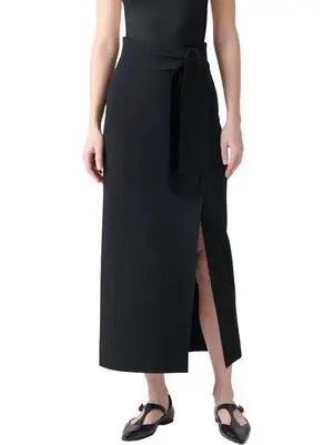 Akris Faux-wrap Midi Skirt With Sash - Black