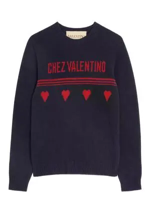 Valentino Garavani Jacquard-motif Sweater - Blue