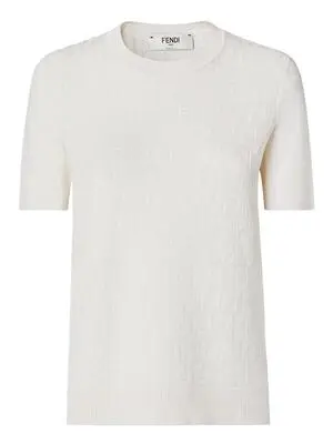 FENDI Cotton Blend T-Shirt With FF Logo