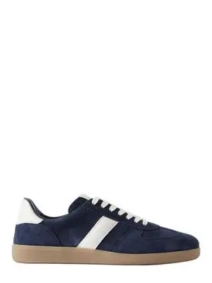 TOM FORD Archer Leather-trimmed Suede Sneakers - Blue