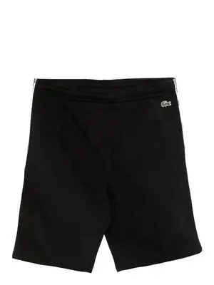 Lacoste Logo Trim Cotton Fleece Shorts - Black