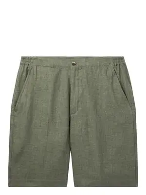 Loro Piana Nolan Straight-leg Linen Shorts - Green
