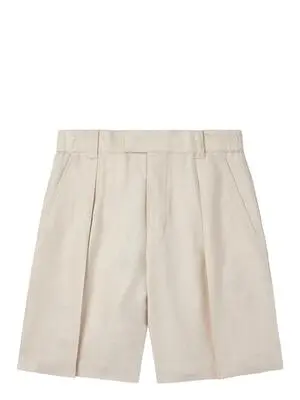 Loro Piana Reinga Wide-leg Pleated Bermuda Shorts - White