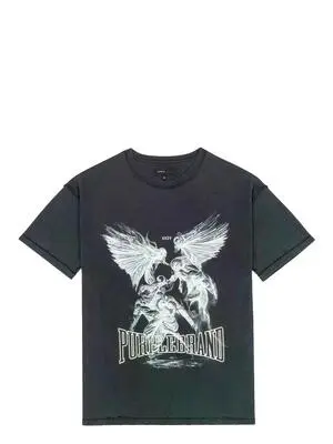 PURPLE BRAND Fight-print Cotton T-shirt - Black
