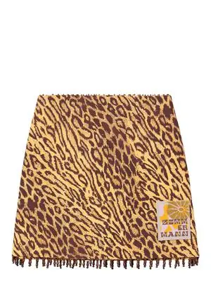 Zimmermann Coco Bead-embellished Leopard-print Mini Skirt - Animal Print