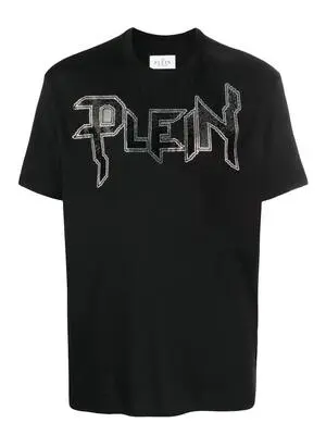 Philipp Plein Chrome Gem-embellished T-shirt - Black