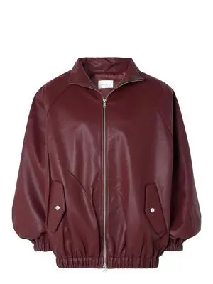 THE FRANKIE SHOP Senta Oversized Bomber Jacket - Burgundy