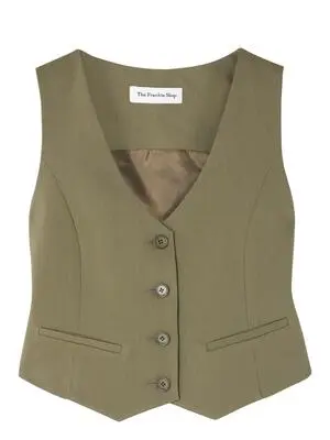 THE FRANKIE SHOP Roma Woven Vest - Green