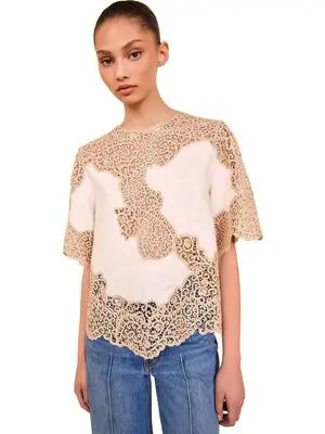 Ulla Johnson Kadene Short Sleeve Blouse - Travertine