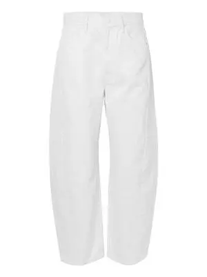 MOTHER The Full-Pipe Ankle Mid-Rise Wide-Leg Jeans