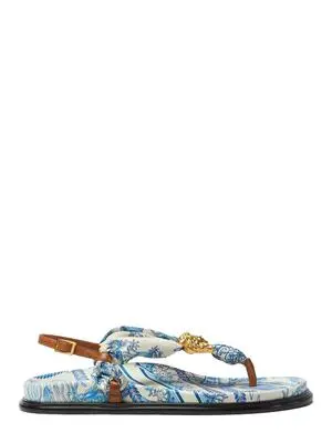 Versace Underwater Barocco La Medusa Sandals - Blue