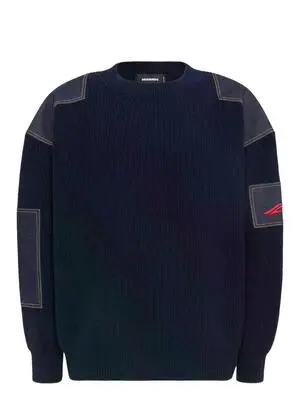 Dsquared2 Patchwork-embellished Jumper - Blue
