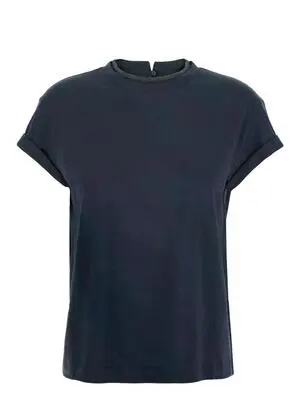 Brunello Cucinelli Rolled-sleeves T-shirt - Blue