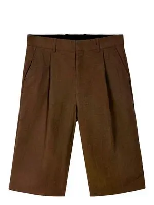 Camper Pintuck Tailored Shorts - Brown