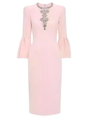 Jenny Packham Margoni Embellished Midi Dress - Pink