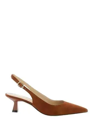 STUART WEITZMAN 50mm Pointed-toe Slingback Pumps - Brown
