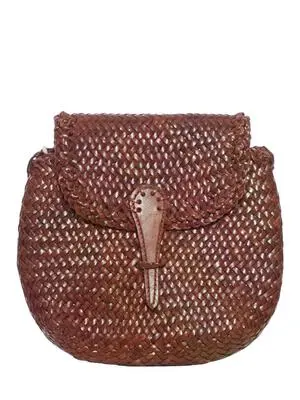 Dragon Diffusion Mini City Woven Leather Crossbody Bag - Brown