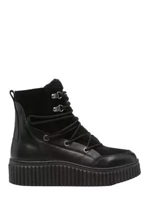 Marc O'polo Leather Combat Ankle Boots - Black