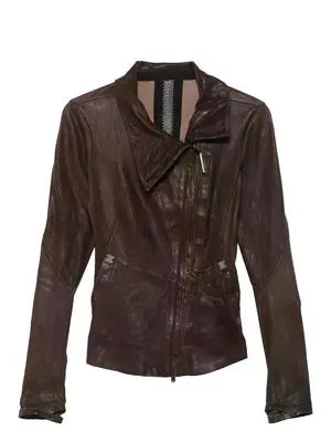 ISAAC SELLAM EXPERIENCE Prudente Neo Leather Jacket - Brown