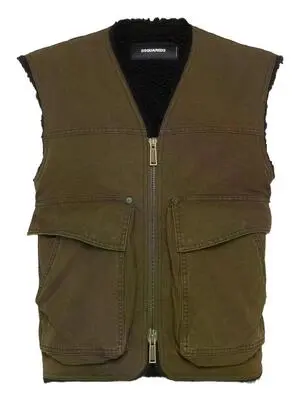 Dsquared2 Logo-embroidered Gilet - Brown